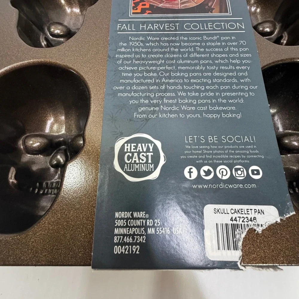 Nordic Ware | Kitchen | Nordic Ware Haunted Skull Cakelet Pan Fall ...